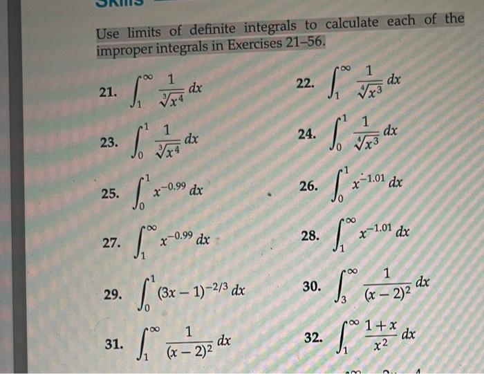 Solved Use limits of definite integrals to calculate each of | Chegg.com