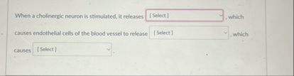 Solved When a cholinergic neuron is stimulated, it releases | Chegg.com