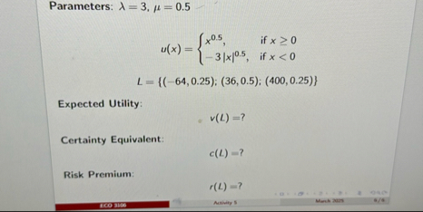 Solved Parameters: | Chegg.com