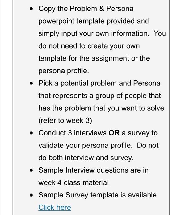 Copy the Problem & Persona powerpoint template | Chegg.com