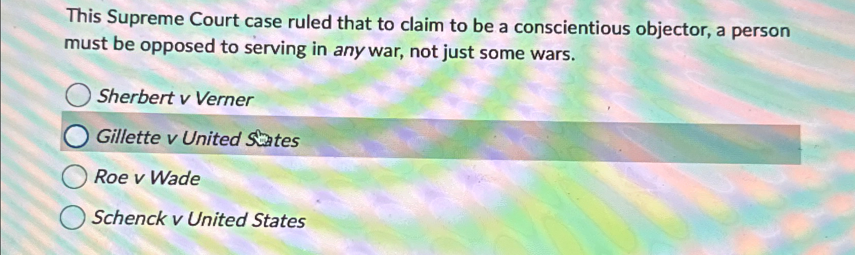 Solved This Supreme Court case ruled that to claim to be a | Chegg.com