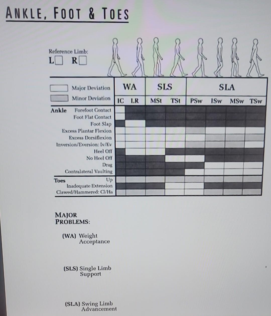 Solved Fill the rancho gait form for each pathology of human | Chegg.com