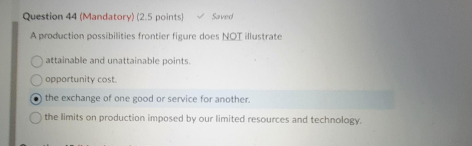 Solved Question 44 (Mandatory) (2.5 ﻿points) ﻿SavedA | Chegg.com