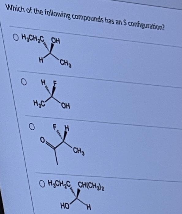 Solved Which of the following compounds has an S | Chegg.com