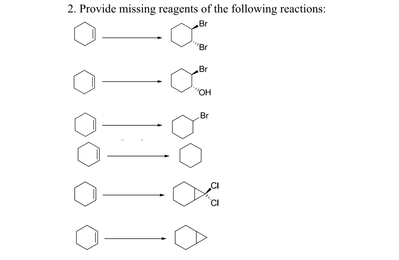 Solved Provide missing reagents of the following reactions: | Chegg.com