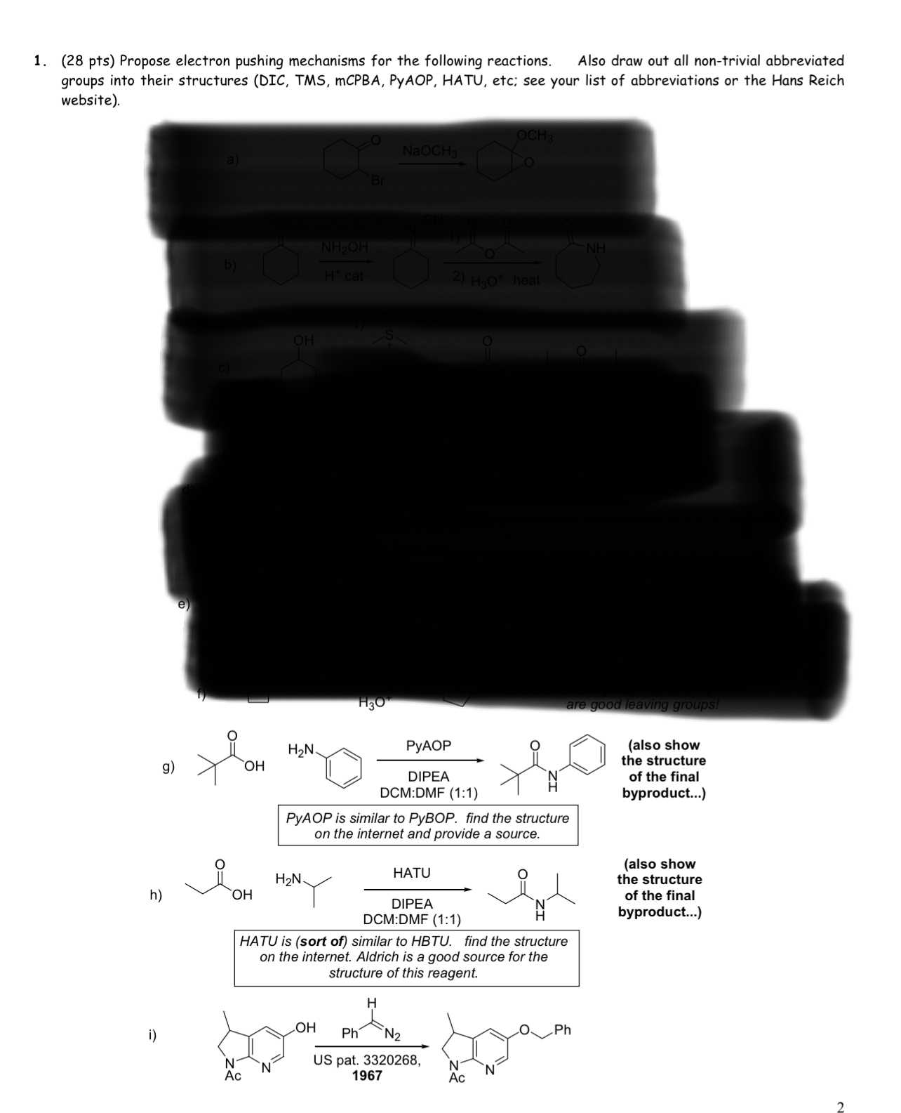 Solved Please answer g-i ﻿Propose electron pushing | Chegg.com