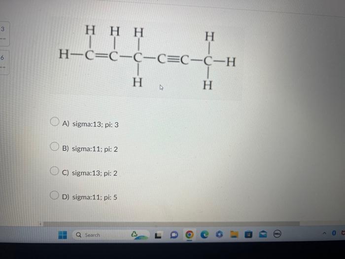 Solved A) sigma:13; pi: 3 B) sigma:11; pi: 2 C) sigma:13; | Chegg.com