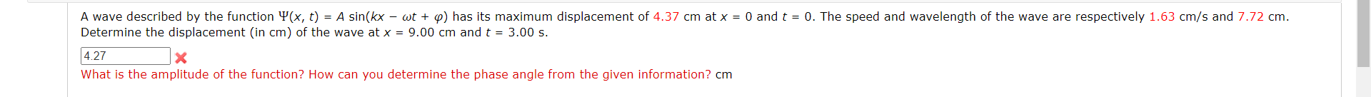 Solved A wave described by the function \Psi (x, ﻿t) = ﻿A | Chegg.com