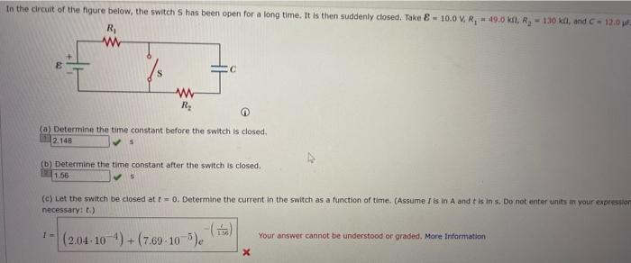 Solved In the circuit of the figure below, the switch S has | Chegg.com