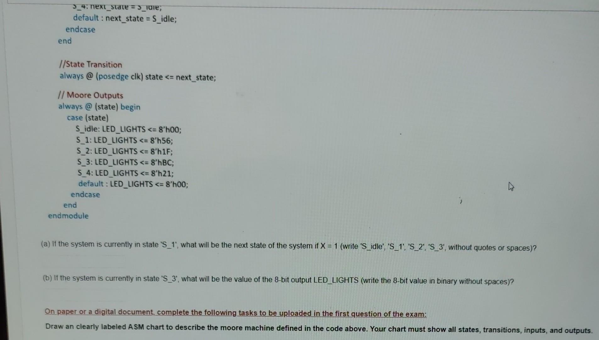 Solved Given below is the code for a verilog module | Chegg.com