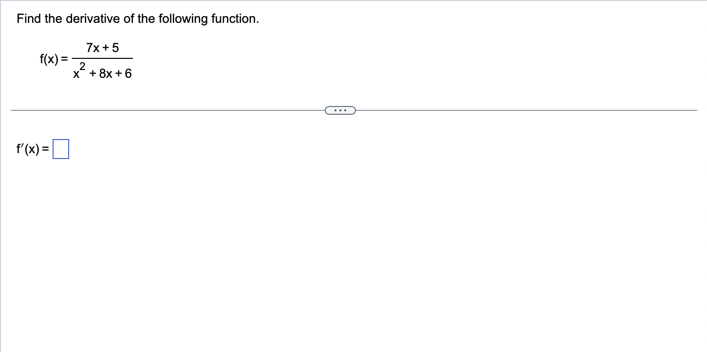 Solved Find the derivative of the following | Chegg.com