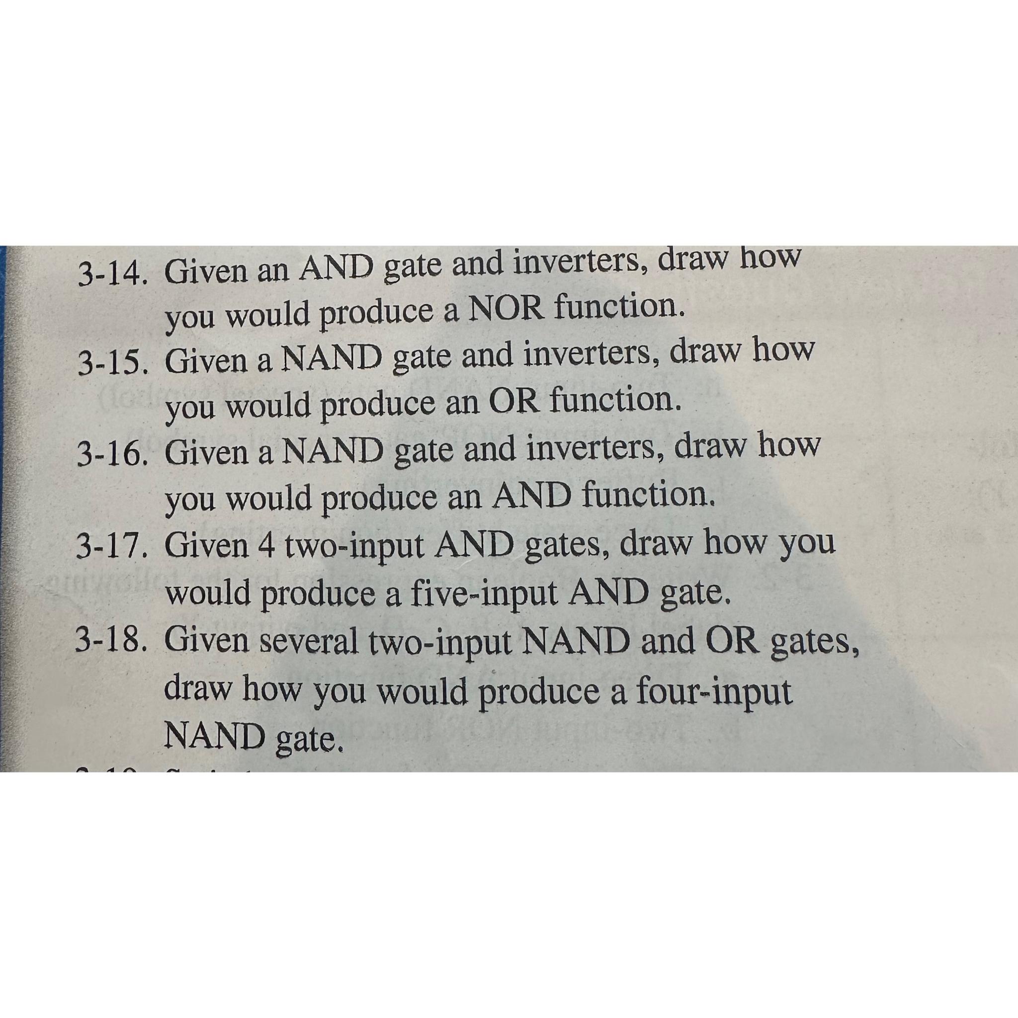 Solved 3-14. ﻿Given an AND gate and inverters, draw how you | Chegg.com