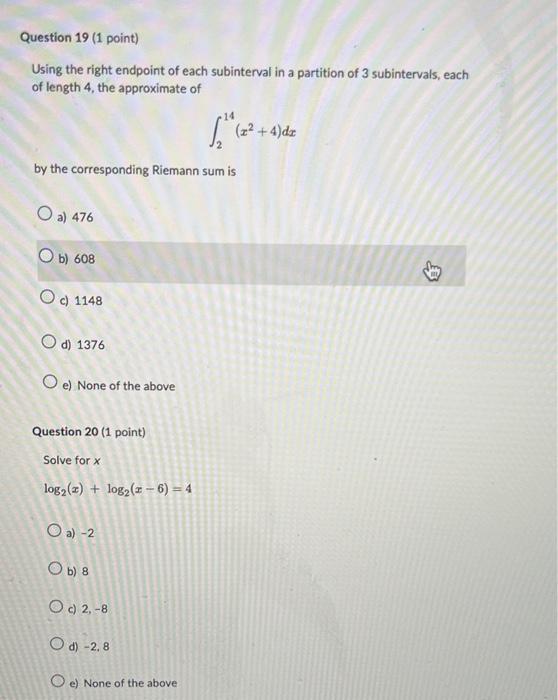 Solved Using the right endpoint of each subinterval in a | Chegg.com