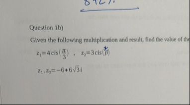 Solved Question 1b)Given the following multiplication and | Chegg.com