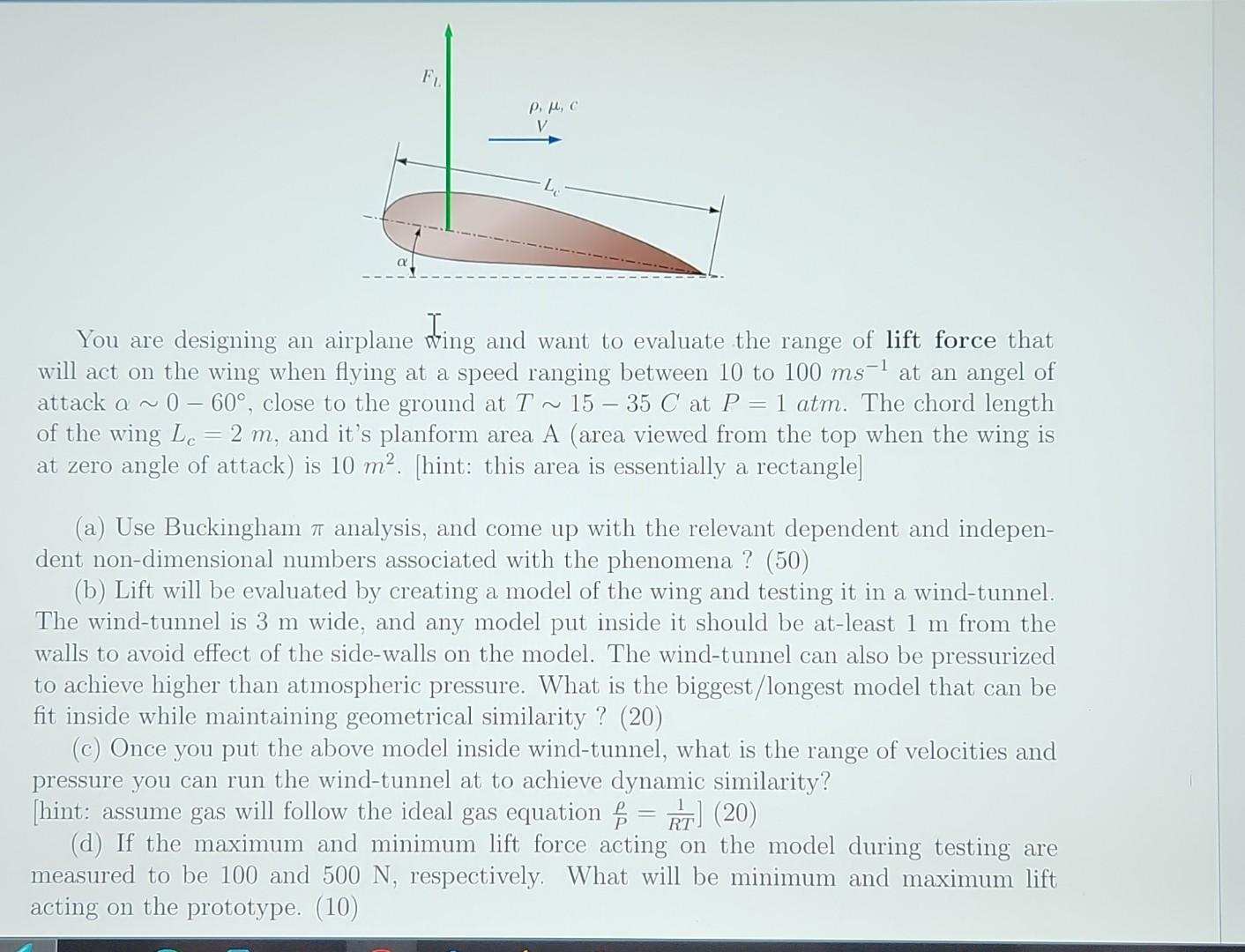 Solved You are designing an airplane Ting and want to | Chegg.com