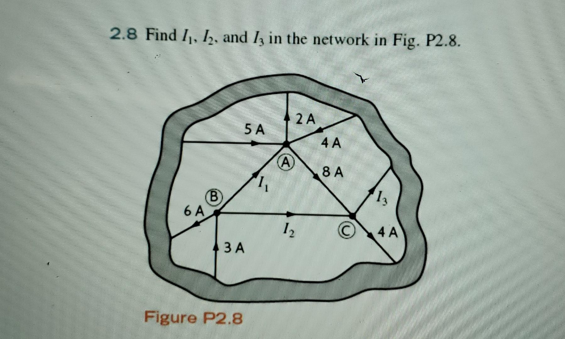 Solved 2.8 Find I1, I2, and Iz in the network in Fig. P2.8. | Chegg.com