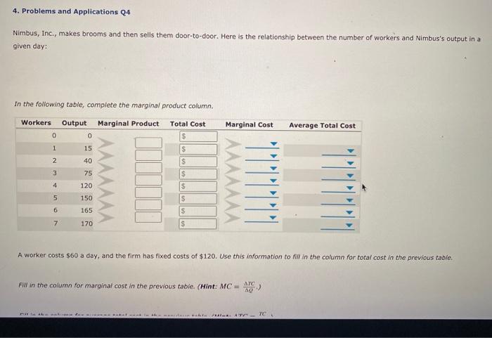Solved 4. Problems and Applications Q4 Nimbus, Inc., makes | Chegg.com
