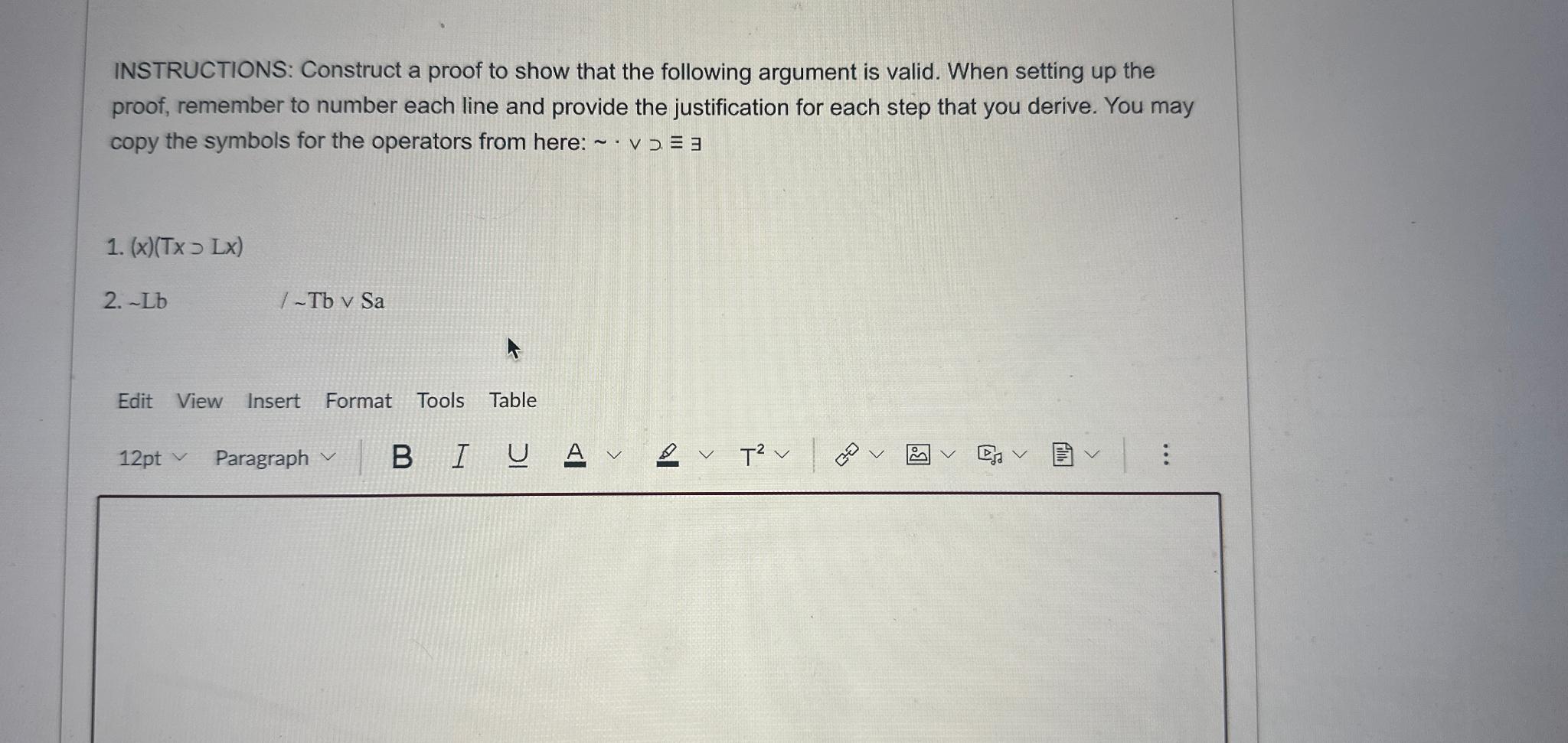 Solved INSTRUCTIONS: Construct a proof to show that the | Chegg.com