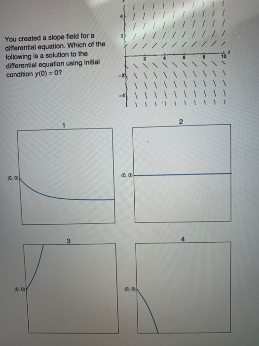 Solved 11 You created a slope field for a differential | Chegg.com