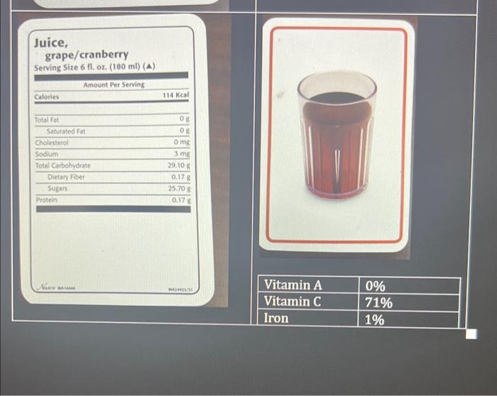 Solved look at the following two food labels. which one of | Chegg.com