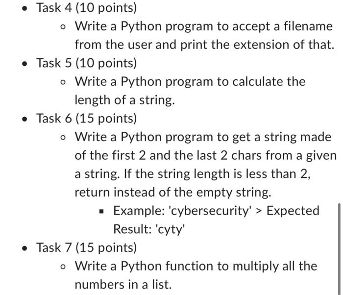 Solved - Task 4 (10 points) - Write a Python program to | Chegg.com Solved - Task 4 (10 points) - Write a Python program to | Chegg.com