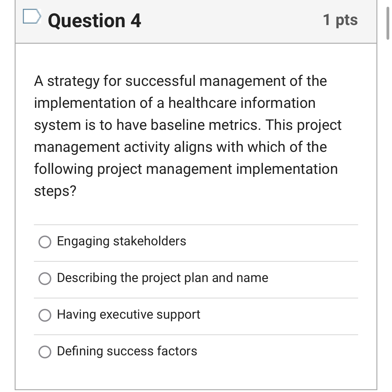 Solved Question 41 ﻿ptsA strategy for successful management | Chegg.com