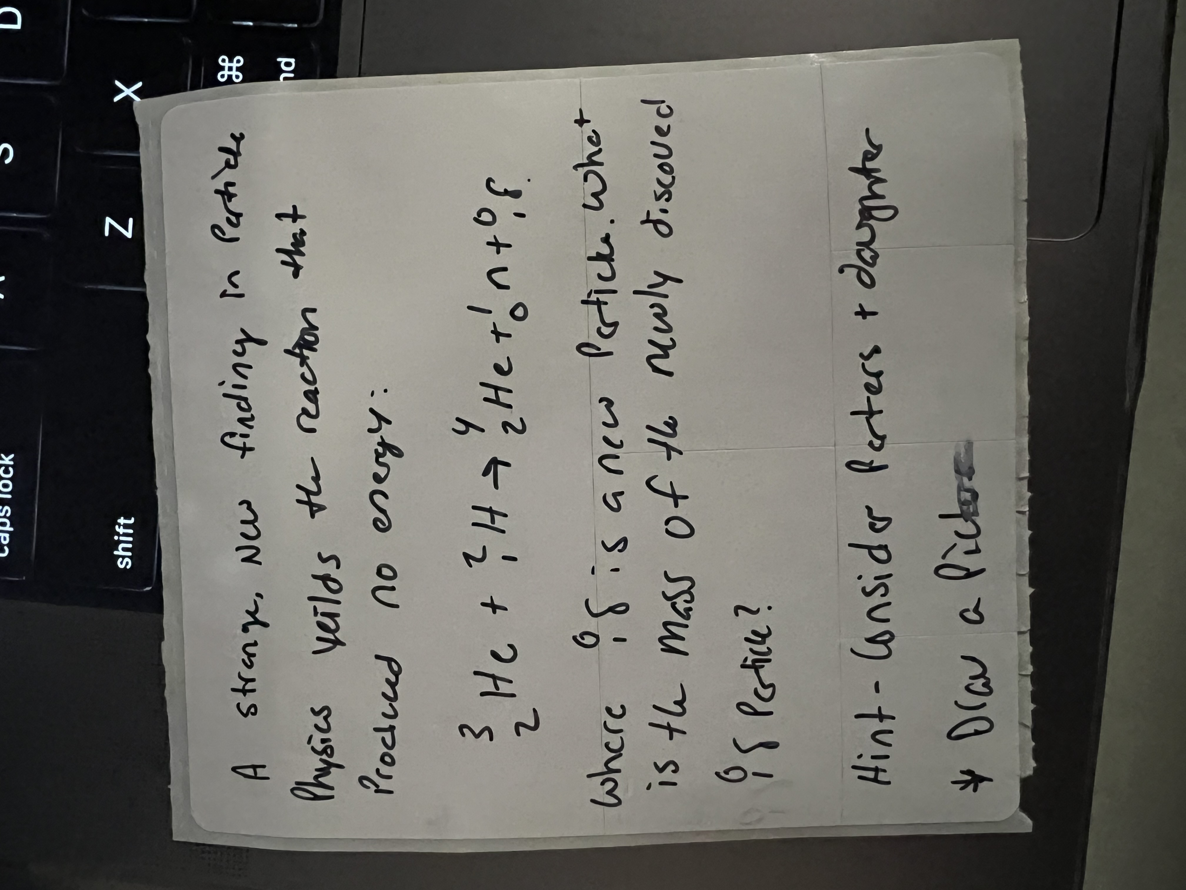 Solved A strenge, New finding in PertickePhysics yeilds the | Chegg.com