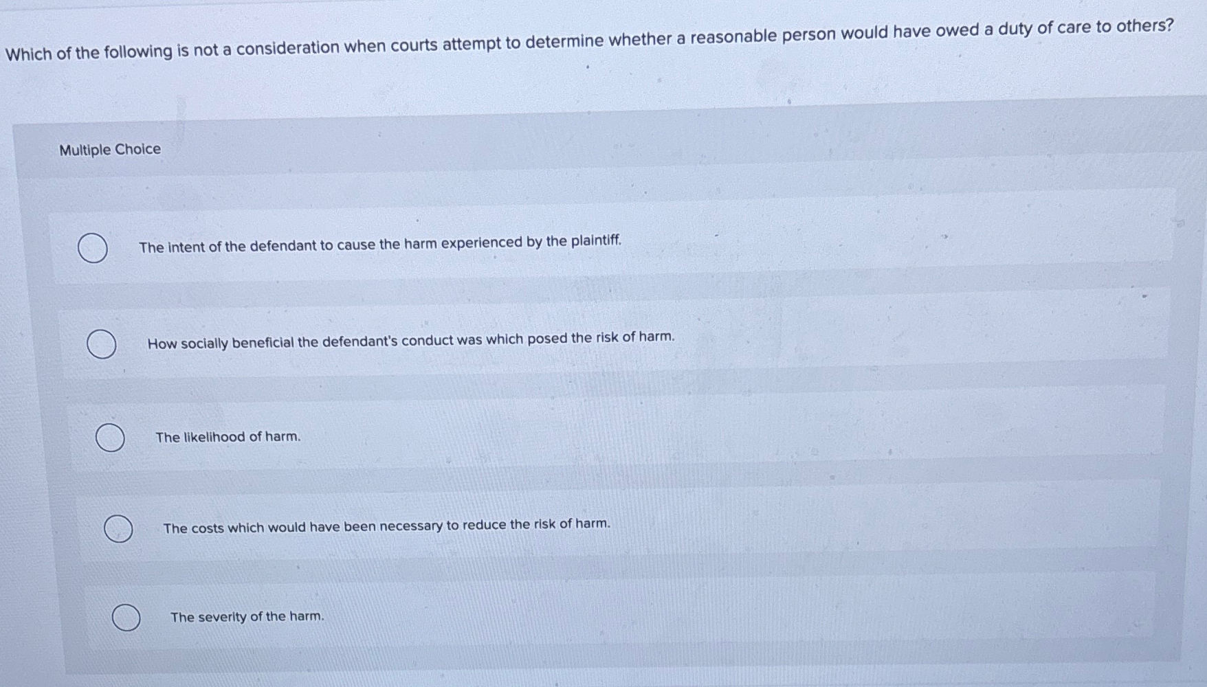 Solved Which of the following is not a consideration when | Chegg.com