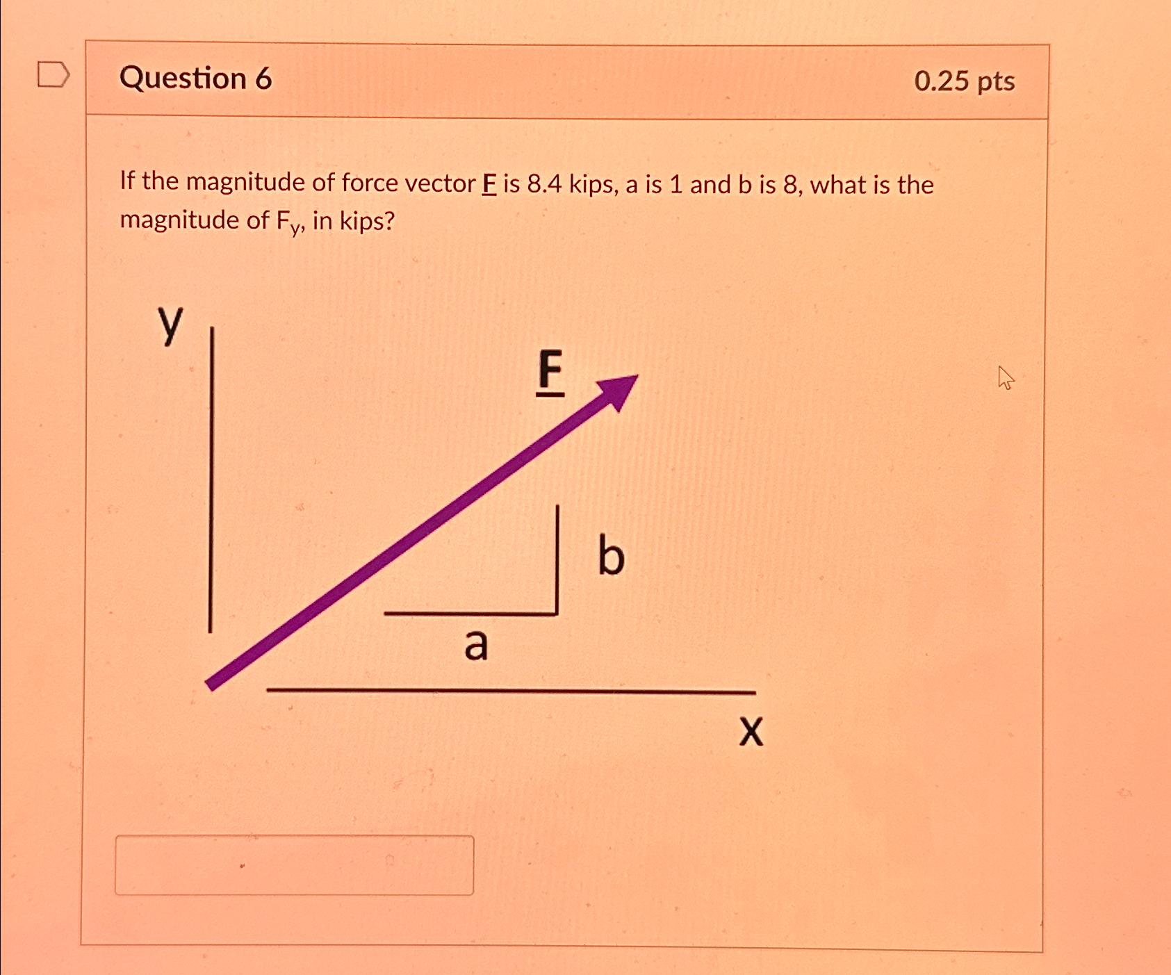 Solved Question 60.25 ﻿ptsIf the magnitude of force vector F | Chegg.com