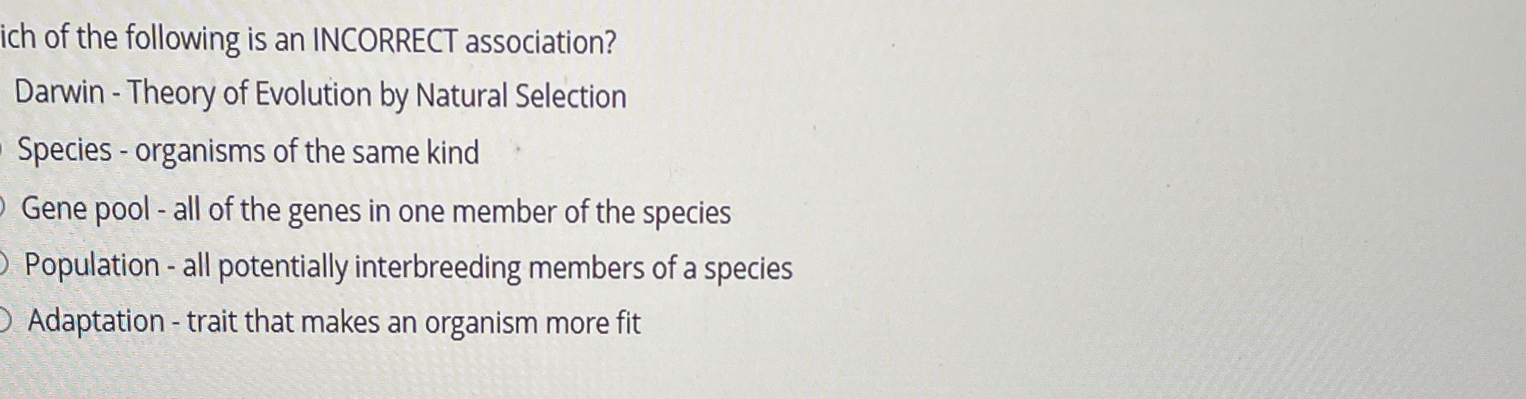 Solved Which of the following is an INCORRECT | Chegg.com