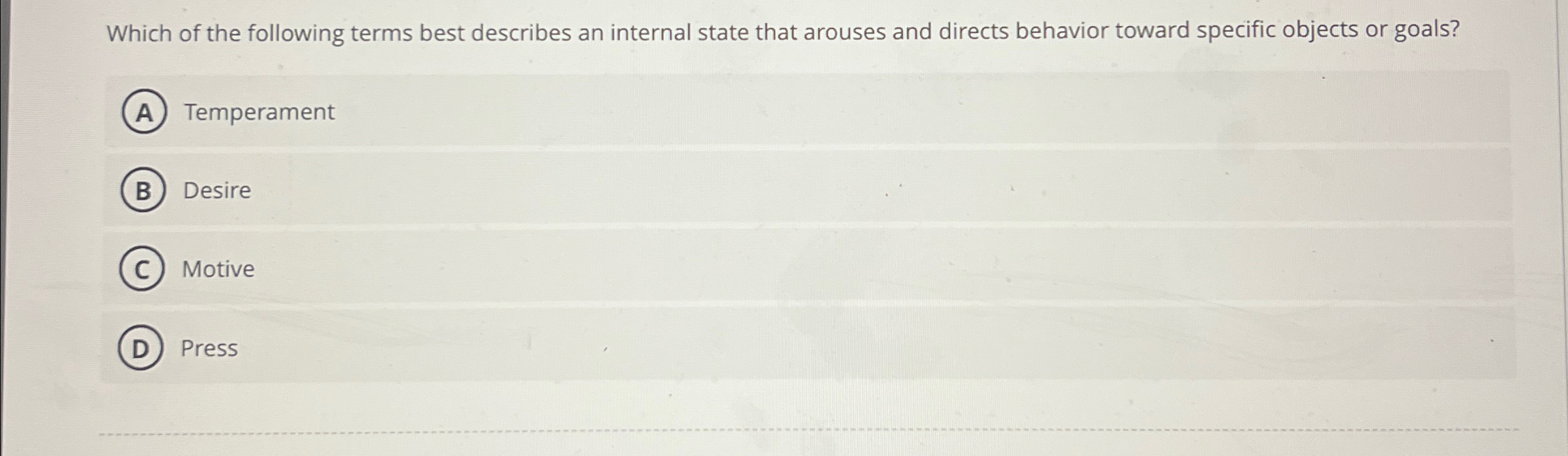 Solved Which of the following terms best describes an | Chegg.com