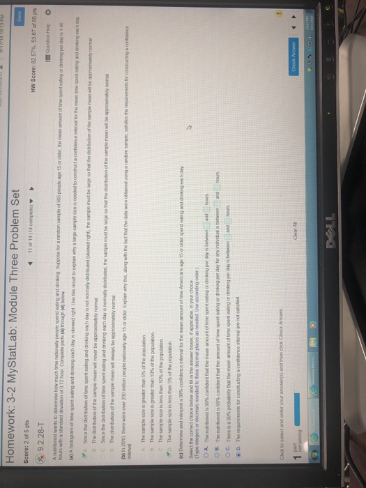 Solved Homework 3 2 Mystatlab Module Three Problem Set