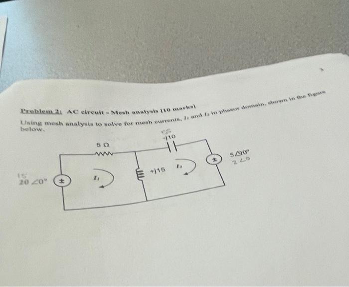 Solved Eroblem 21 AC eircuit - Mesh analysis 180 maxhe) | Chegg.com