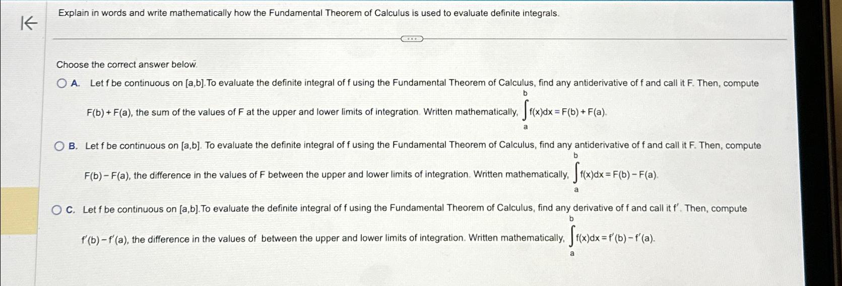 Solved Explain in words and write mathematically how the | Chegg.com