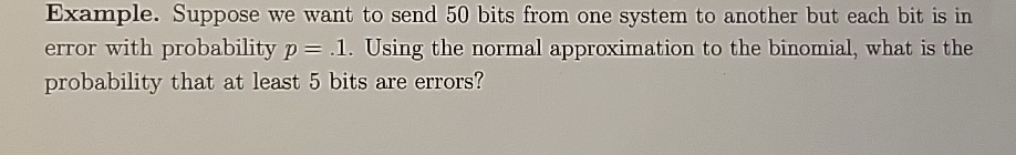 Example. Suppose we want to send 50 ﻿bits from one | Chegg.com