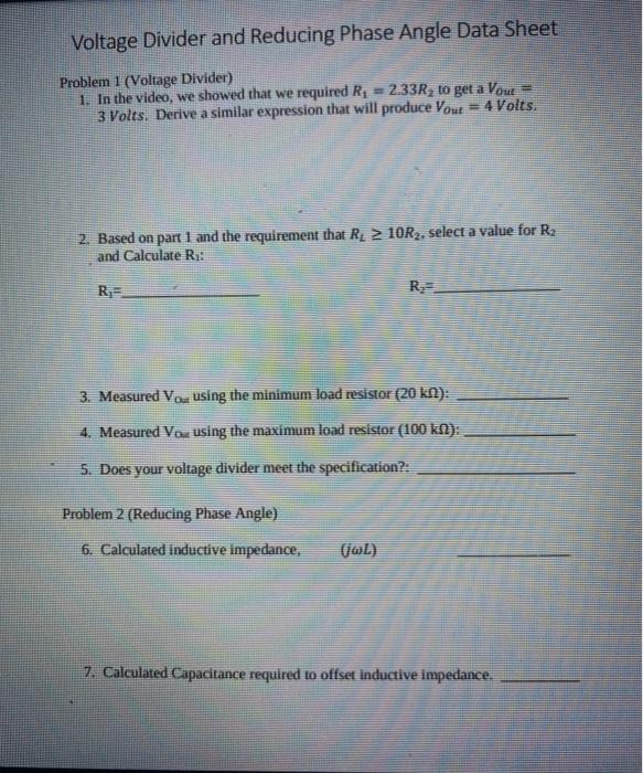 Solved 3 ENGR 2105 Experiment #8 - Circuit Design Problems | Chegg.com