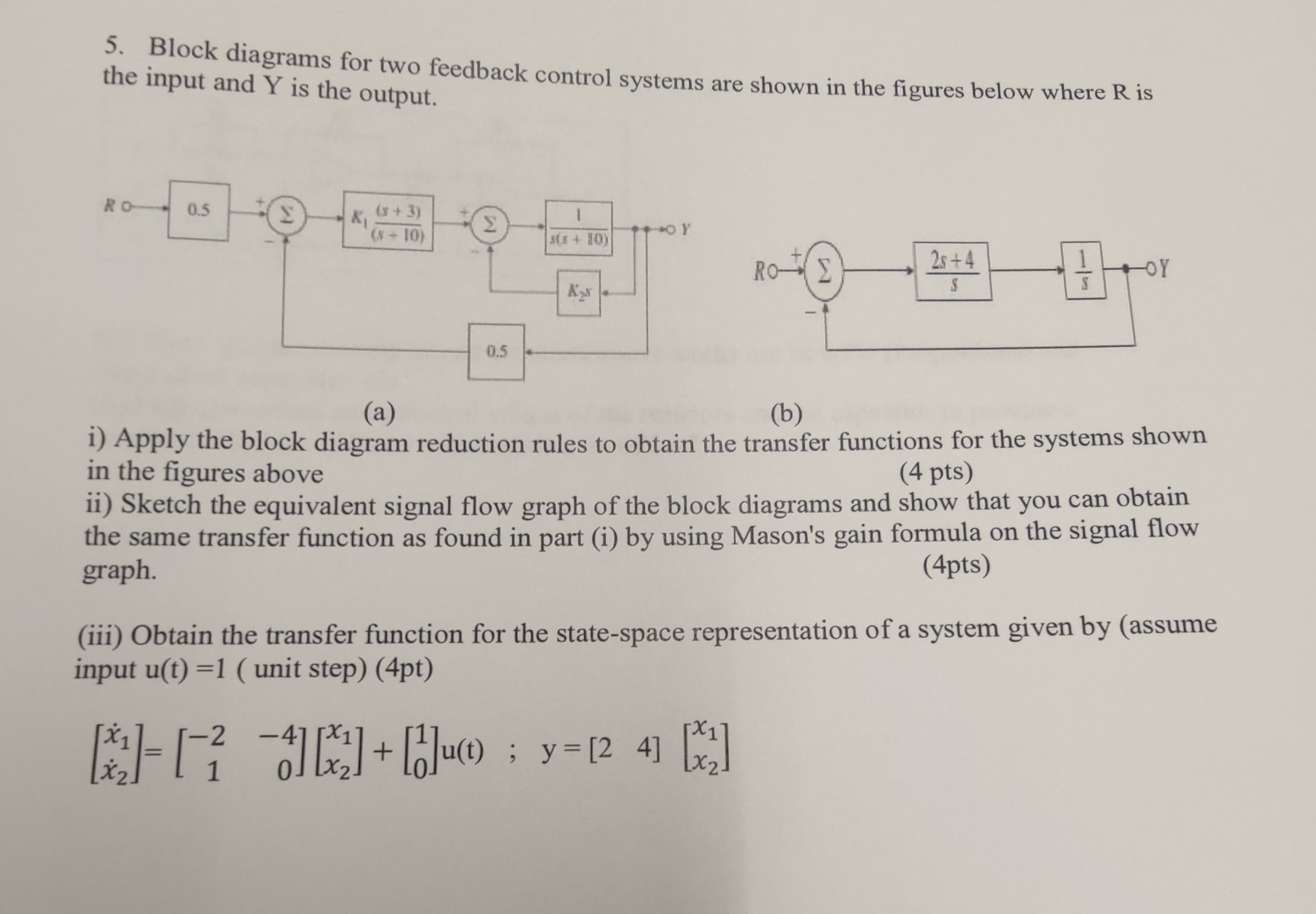 Solved Block diagrams for two feedback control systems are | Chegg.com