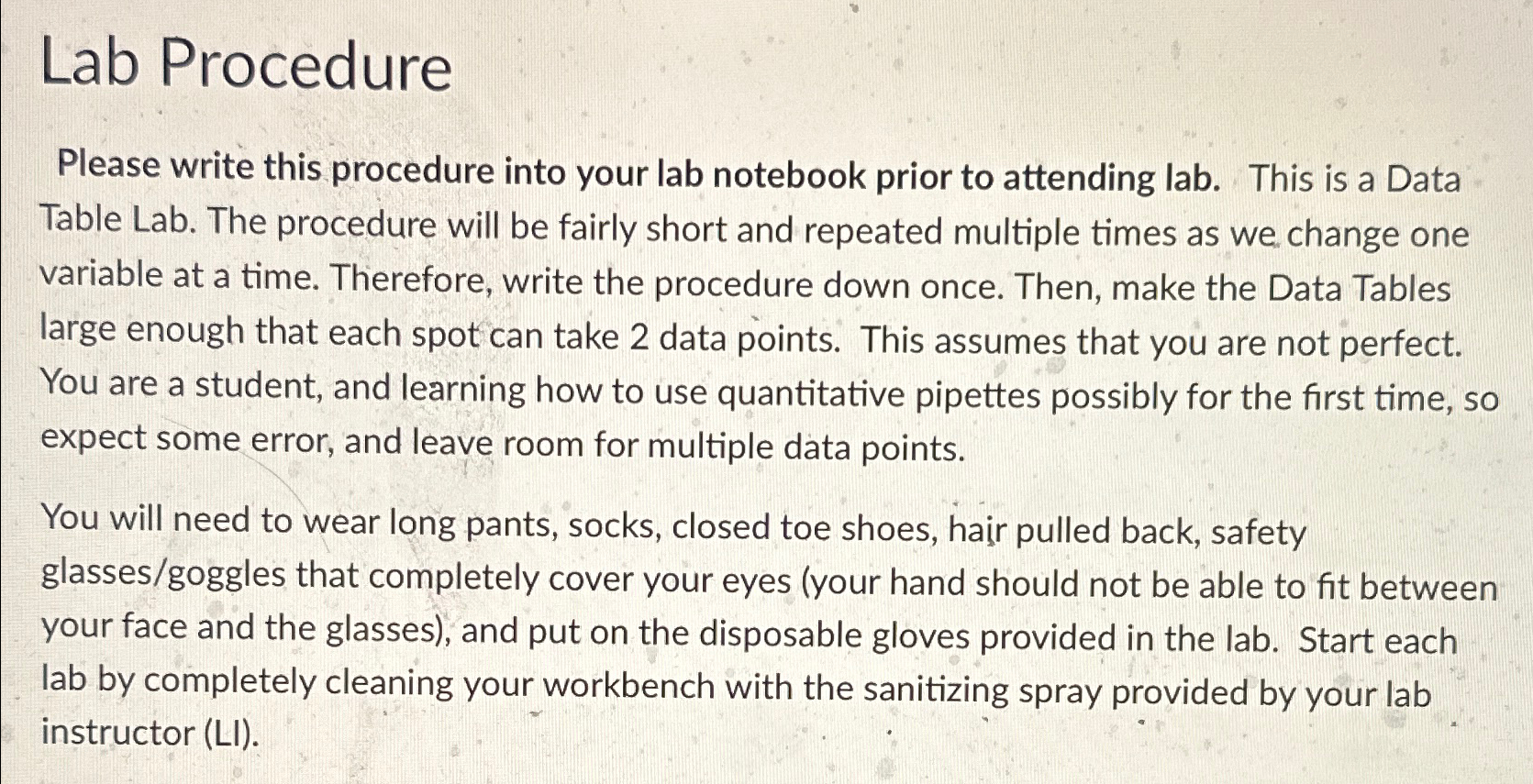 Solved Lab ProcedurePlease write this procedure into your | Chegg.com