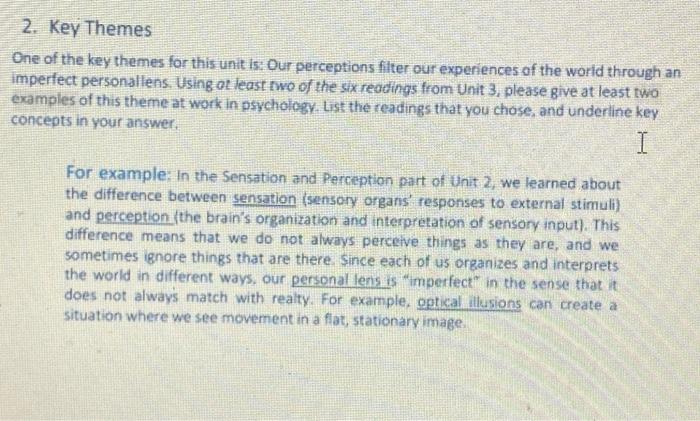 Solved choose four key themes to answer the question the | Chegg.com