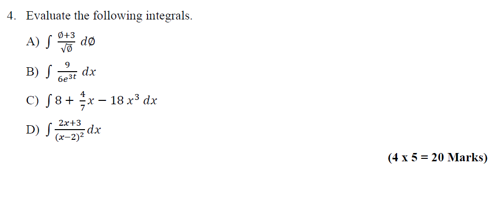 Solved Evaluate the following | Chegg.com