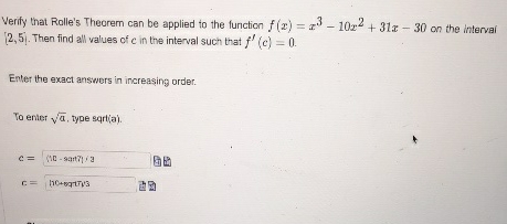 Solved Verify that Rolle's Theorem can be applied to the | Chegg.com