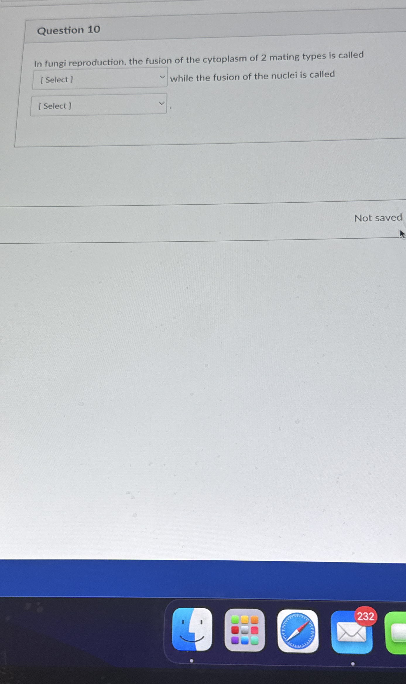 Solved Question 10In fungi reproduction, the fusion of the | Chegg.com