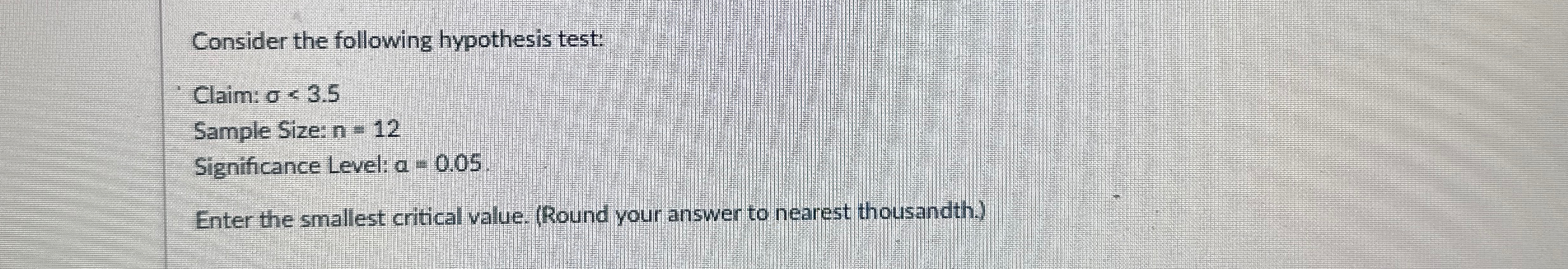 Solved Consider the following hypothesis test:Claim: | Chegg.com