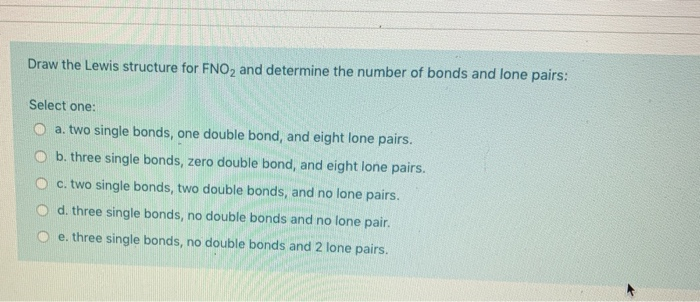 Solved Draw the Lewis structure for FNO, and determine the | Chegg.com
