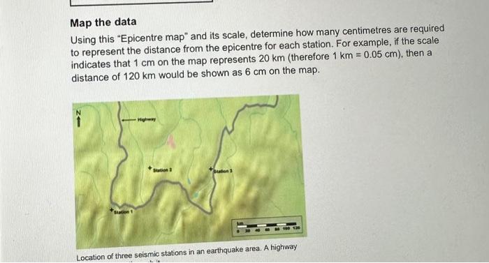 Map the data Using this "Epicentre map" and its | Chegg.com