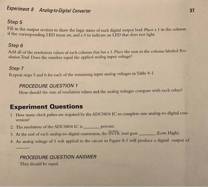 Solved Analog-to-Digital Converter Objectives To convert | Chegg.com