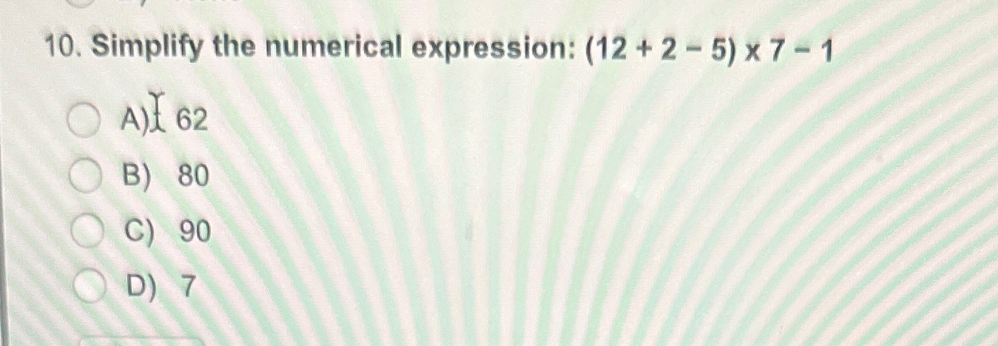 Solved Simplify the numerical expression: | Chegg.com