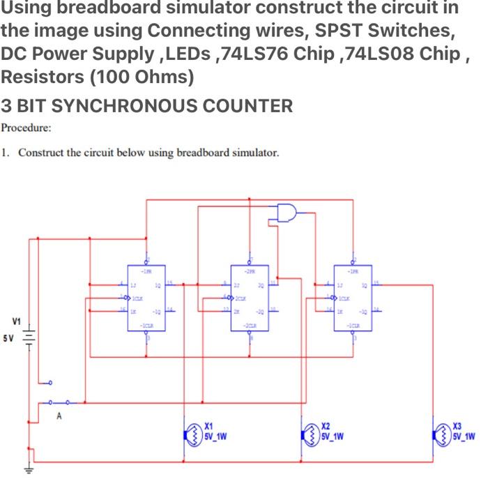 Solved Using breadboard simulator construct the circuit in | Chegg.com