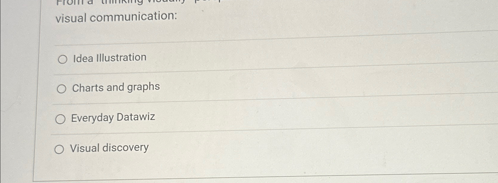 Solved visual communication:Idea IllustrationCharts and | Chegg.com