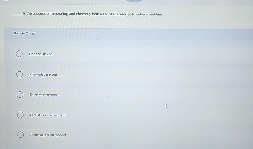 Solved is the process of generating and choosing from a set | Chegg.com